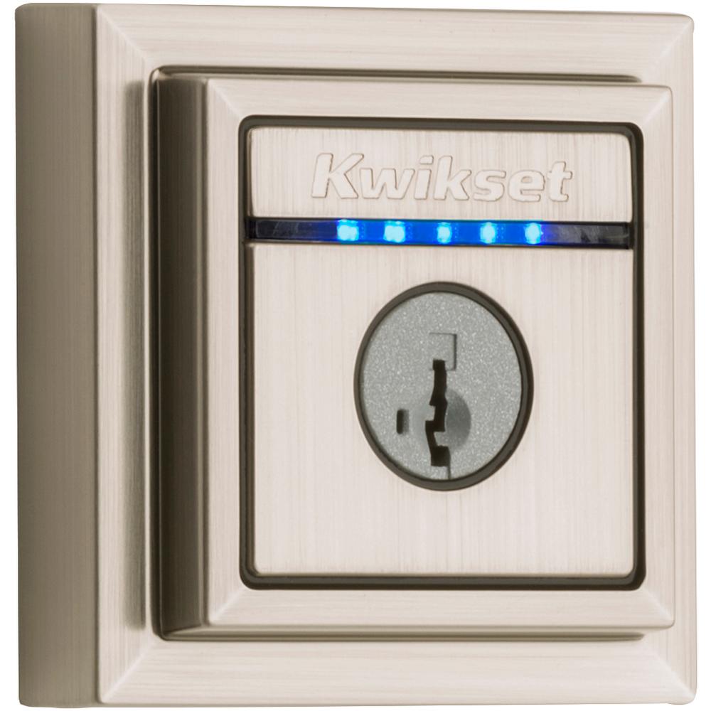 Kwikset Kevo 2nd Gen Contemporary Square Satin Nickel Single Cylinder ...