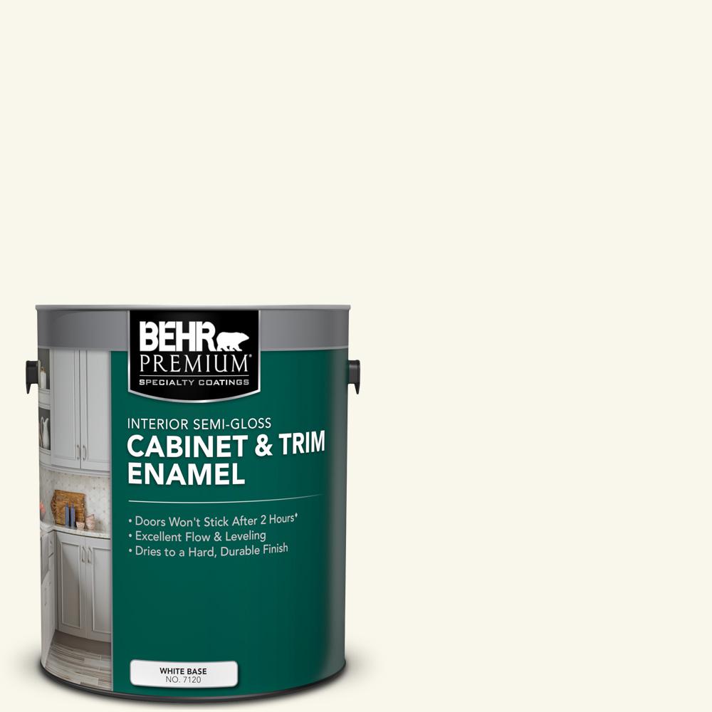 BEHR PREMIUM 1 gal. #YL-W10 Night Blooming Jasmine Semi-Gloss Enamel ... BEHR PREMIUM 1 gal. #YL-W10 Night Blooming Jasmine Semi-Gloss Enamel ...
