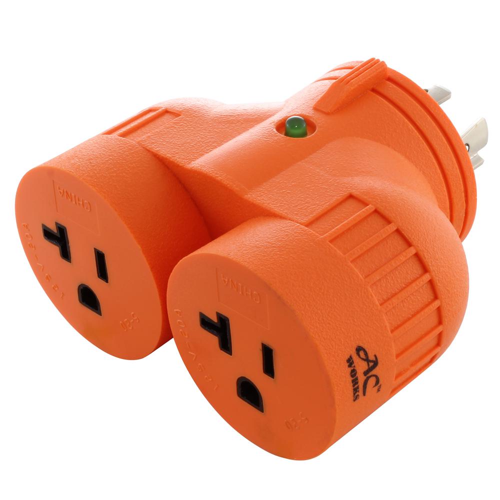 AC WORKS AC WORKS Generator V-Duo Outlet Adapter L14-20P 20 Amp 4-Prong ...