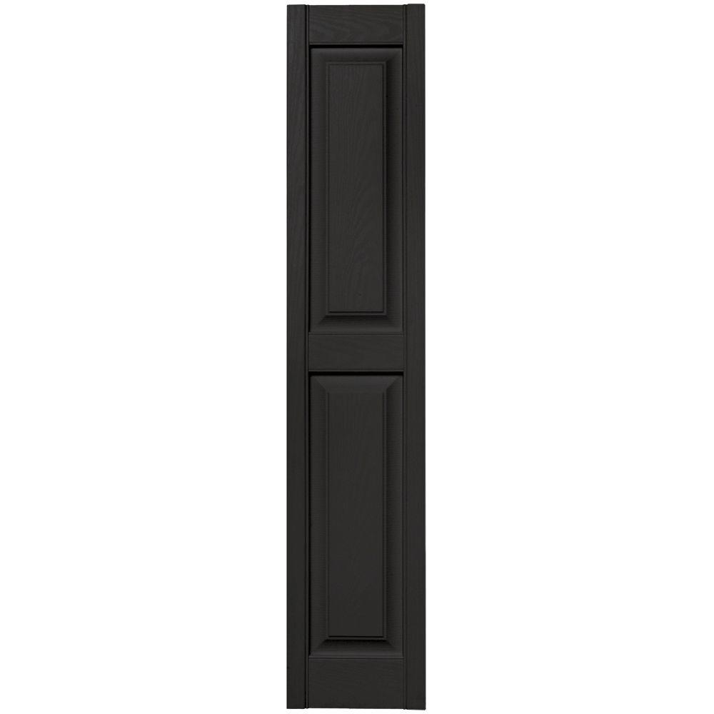 Black - Raised Panel Shutters - Exterior Shutters - The Home Depot