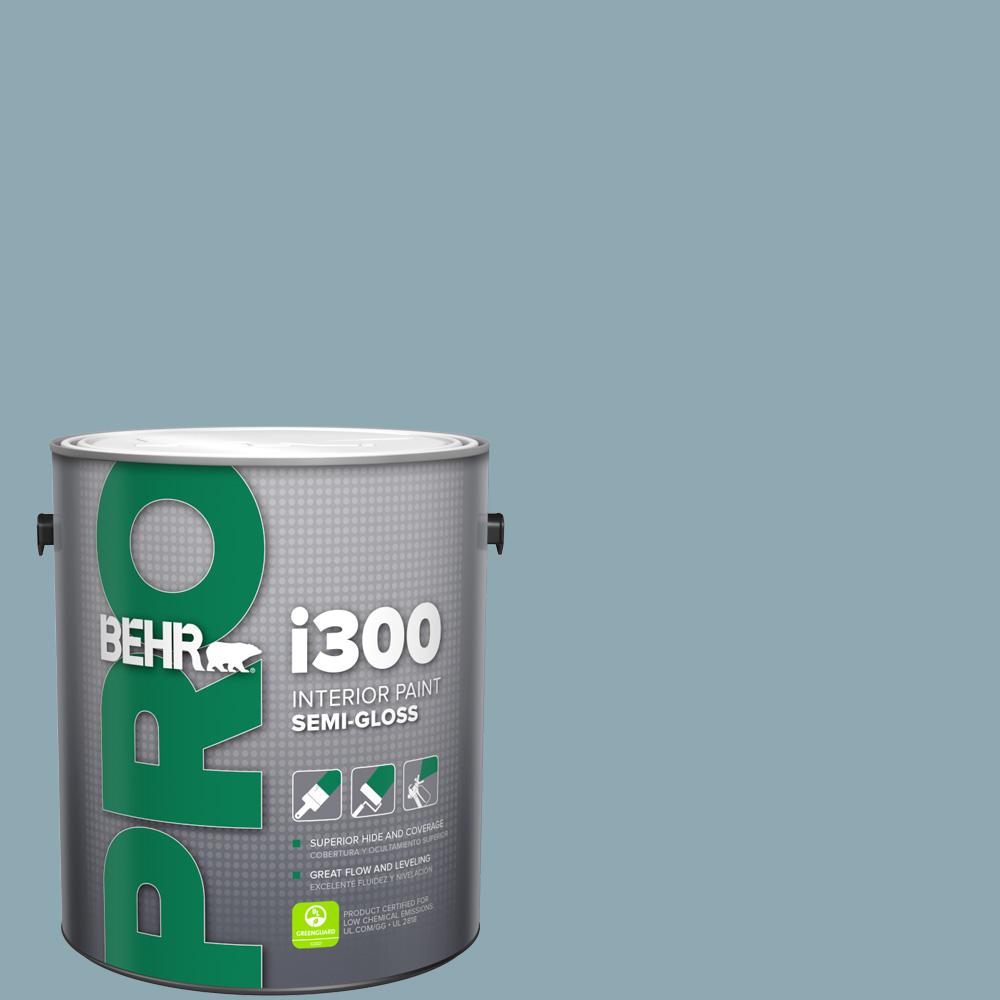 BEHR PRO 1 gal. #530F-4 Newport Blue Semi-Gloss Interior Paint-PR37001 ...