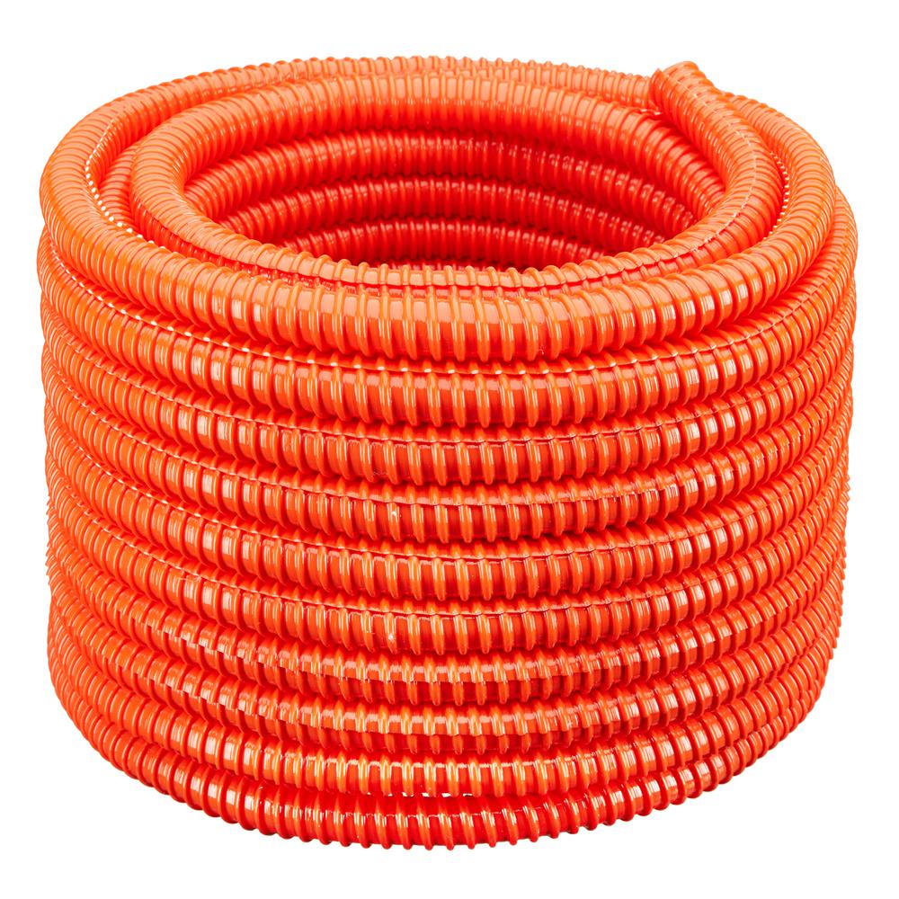 HydroMaxx 2 in. Dia x 50 ft. PVC Orange Flexible Corrugated Split ...