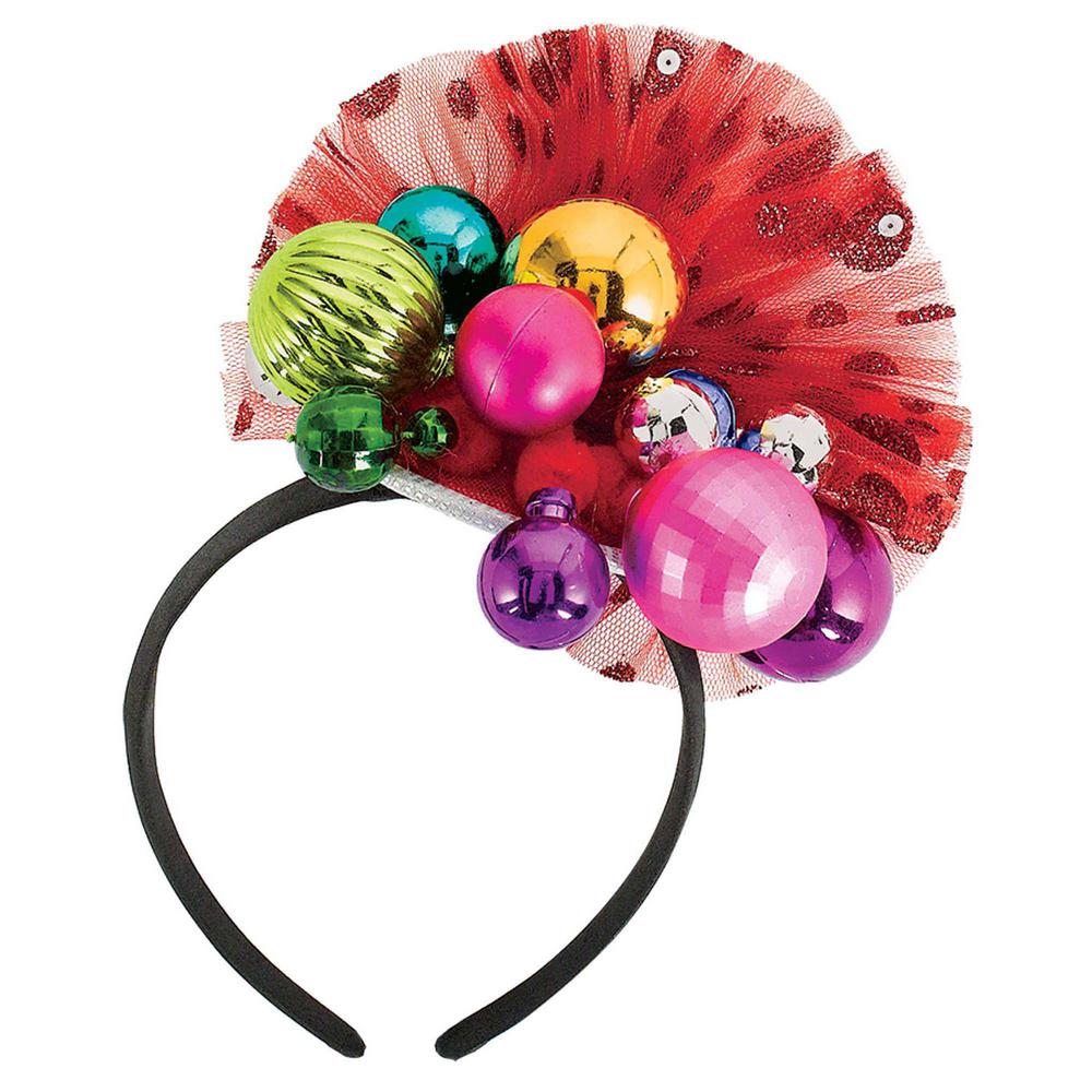 Amscan 8.5 in. x 6.5 in. Ornament Couture Christmas Headband (2-Pack ...