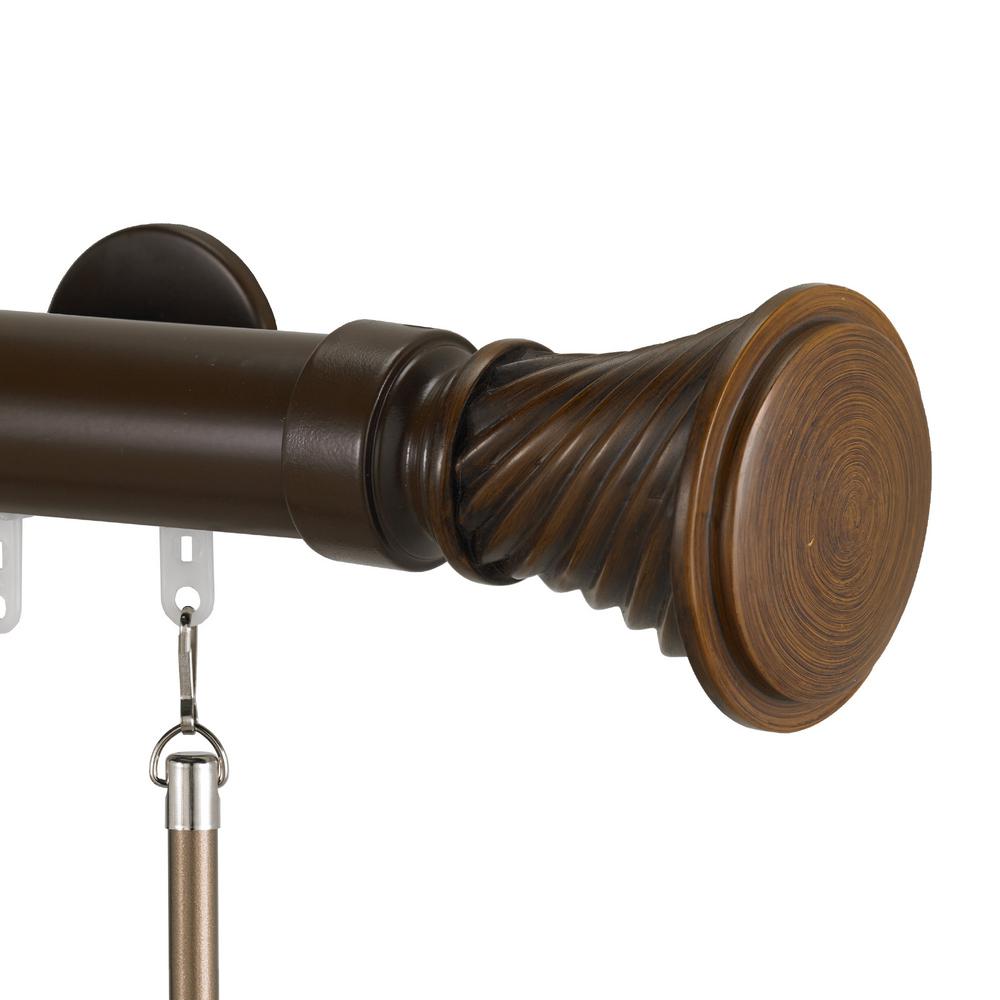 Art Decor Tekno 40 96 in. Traverse Rod With Elfin Finial in Brown-I-28 ...