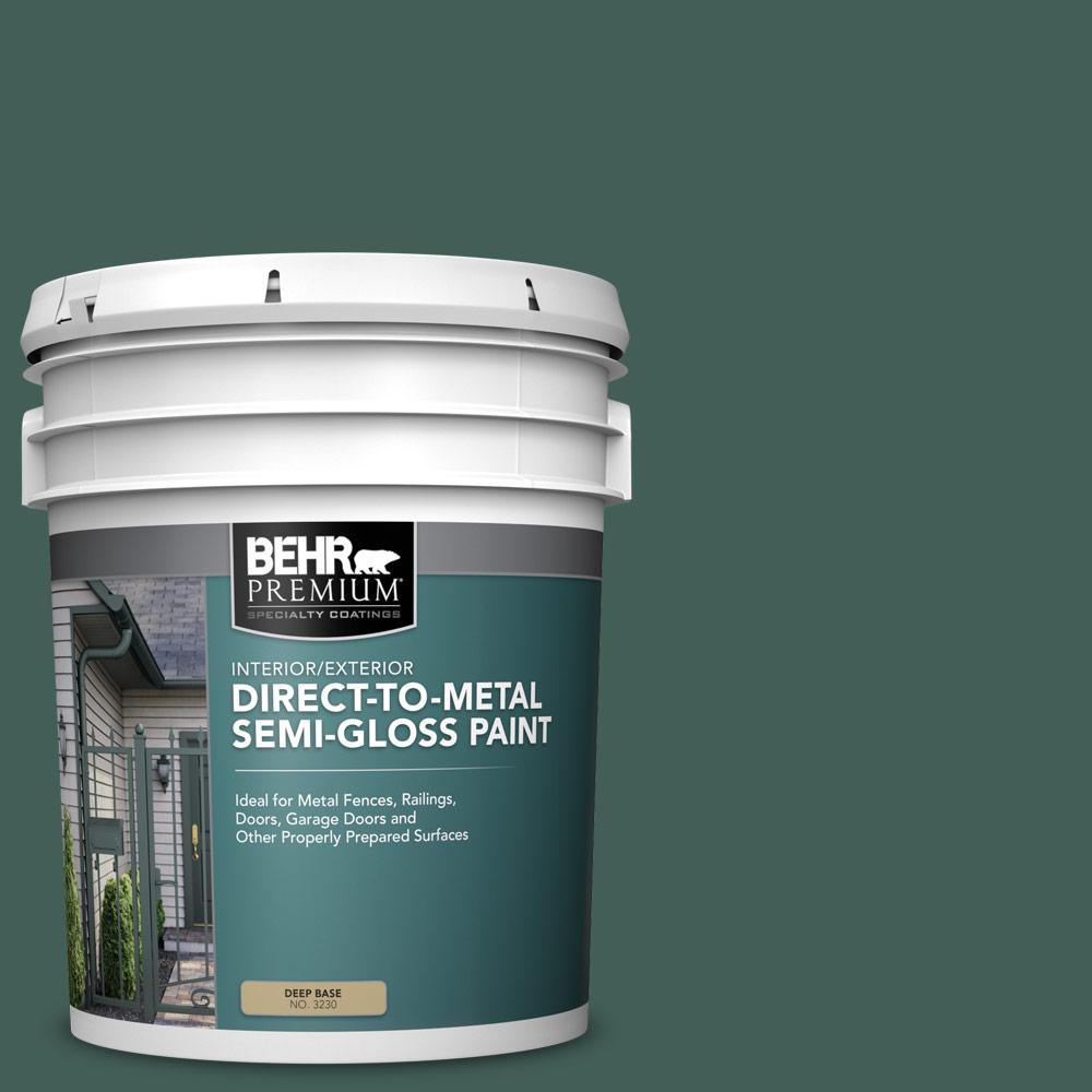 BEHR PREMIUM 5 gal. #M440-7 Rainforest Semi-Gloss Direct to Metal ...
