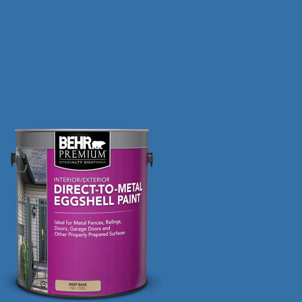 BEHR PREMIUM 1 gal. #P520-6 Mega Blue Eggshell Direct to Metal Interior ...