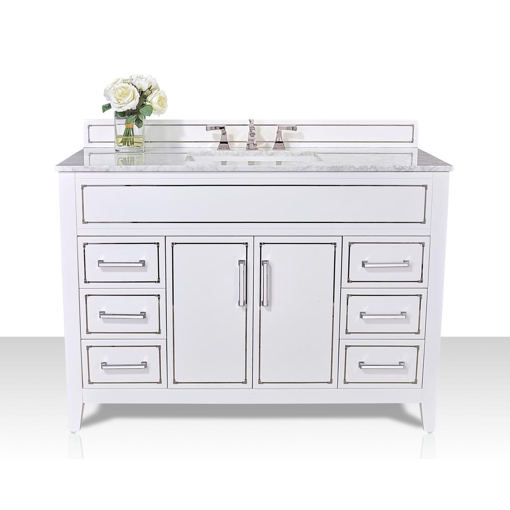 Ancerre Designs Aspen 48 in. W x 22 in. D Bath Vanity in White with ...