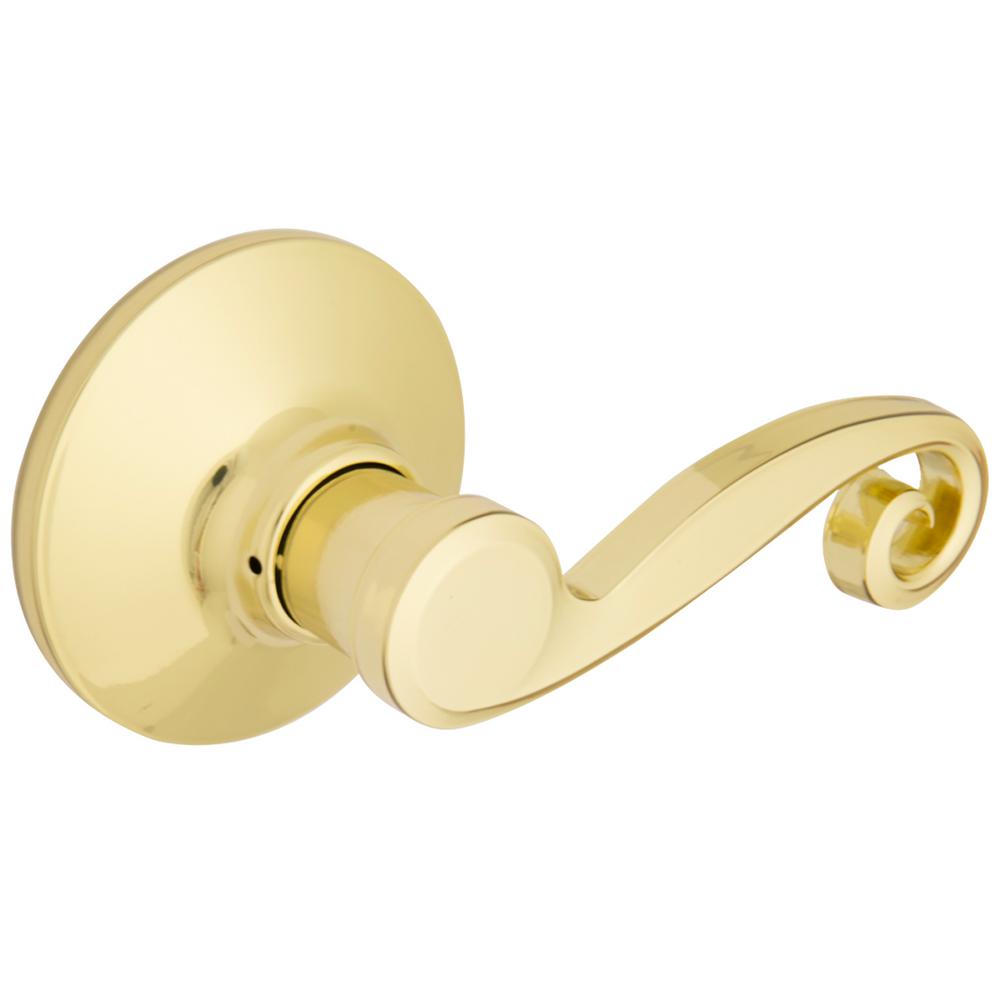 Defiant Scroll Polished Brass Hall and Closet Door Lever-32L6703B - The ...