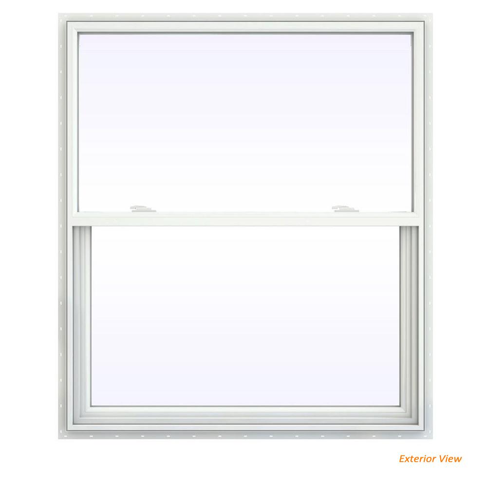 JELD-WEN 41.5 in. x 41.5 in. V-2500 Series White Vinyl Single Hung ...