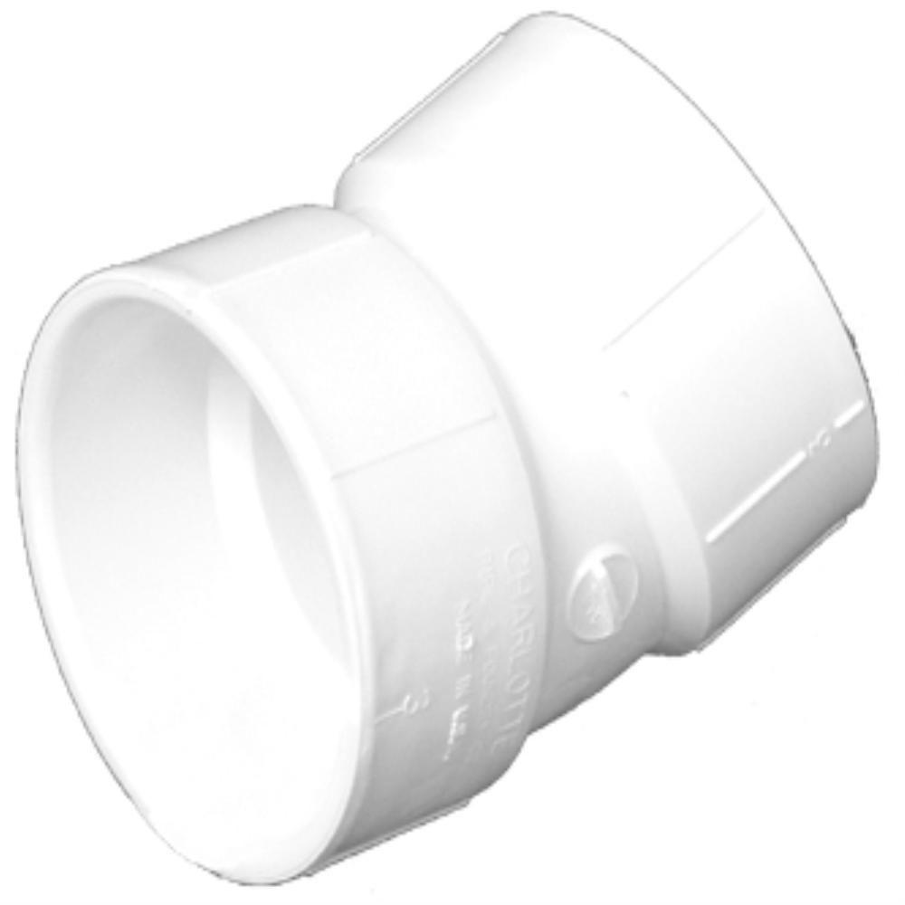 Charlotte Pipe 10 in. PVC DWV 22-1/2-Degree Hub x Hub Elbow-PVC 00324 ...