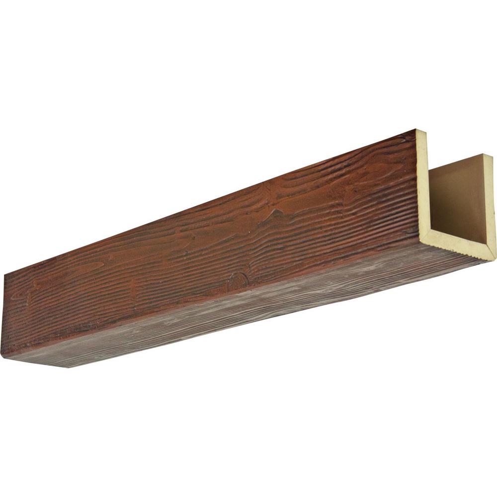 Ekena Millwork 12 in. x 4 in. x 20 ft. 3-Sided (U-Beam) Sandblasted ...