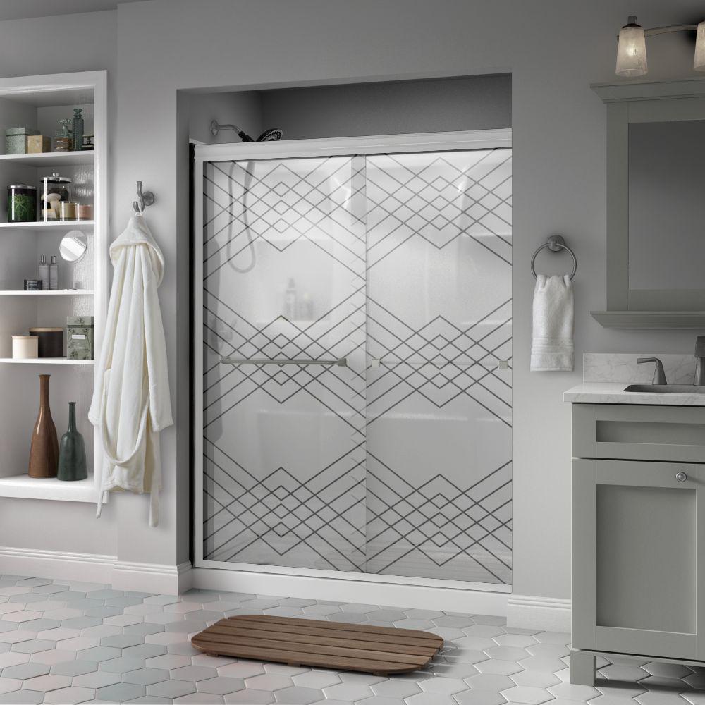 Delta Mandara 60 In X 70 In Semi Frameless Sliding Shower Door In
