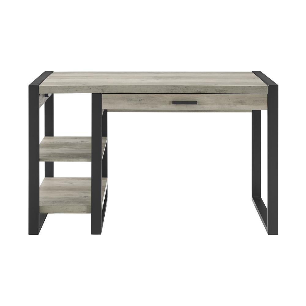 Walker Edison Furniture Company 48 in. Grey Wash Composite Rectangular ...