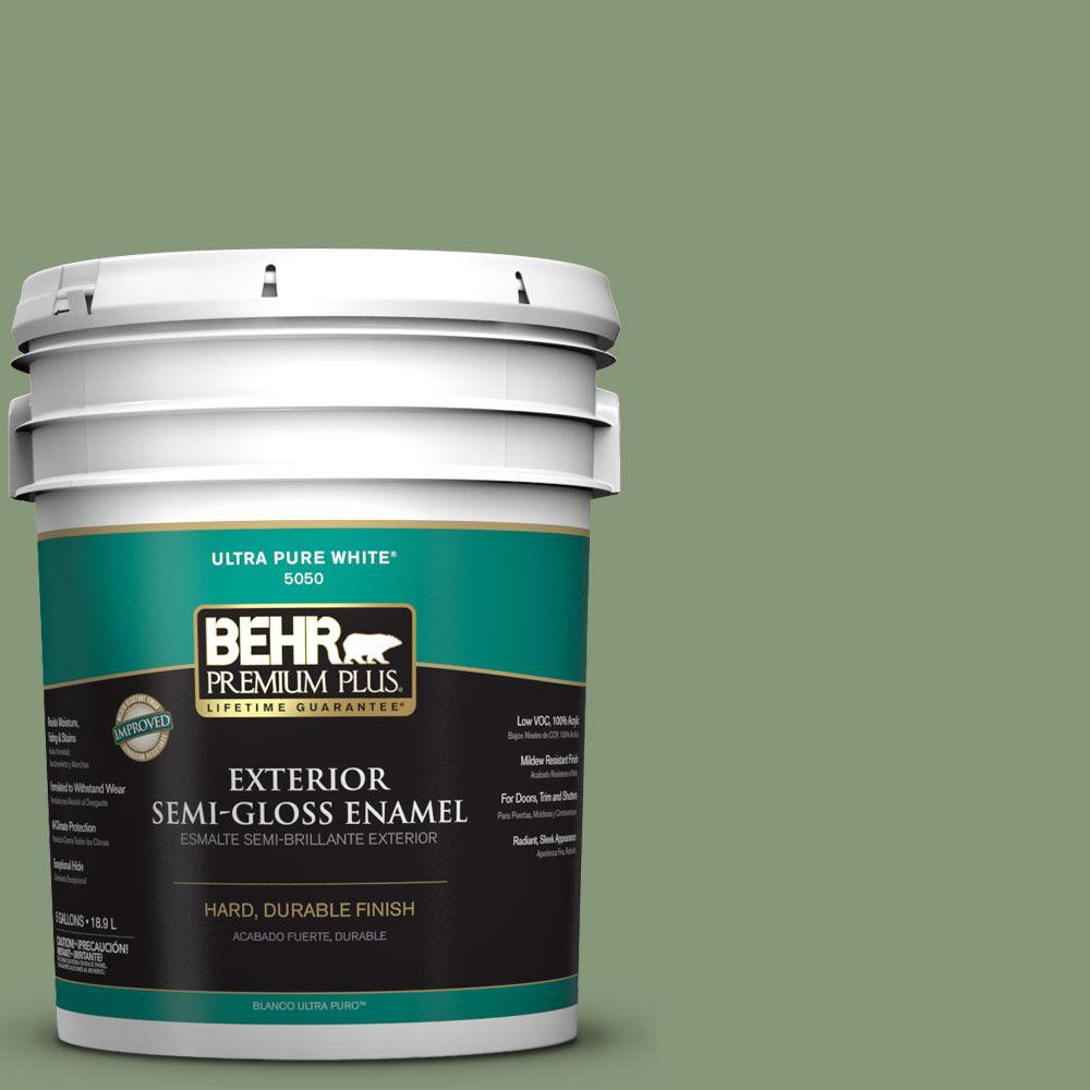 BEHR Premium Plus 5-gal. #S390-5 Laurel Tree Semi-Gloss Enamel Exterior ... BEHR Premium Plus 5-gal. #S390-5 Laurel Tree Semi-Gloss Enamel Exterior ...