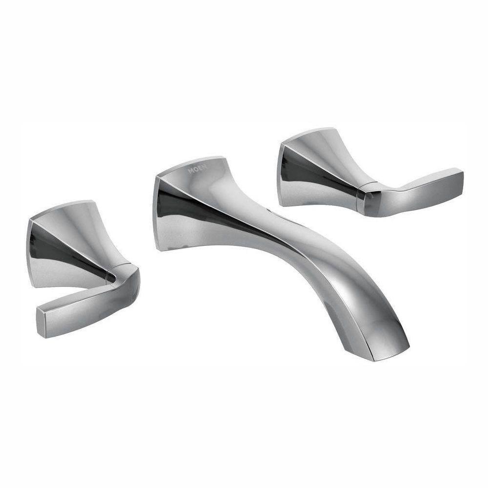 MOEN Voss Wall Mount 2-Handle Low-Arc Lavatory Faucet Trim Kit in ...