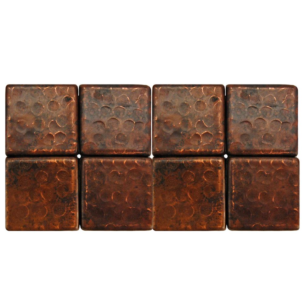 Premier Copper Products 4 in. x 4 in. Hammered Copper Decorative Wall ...