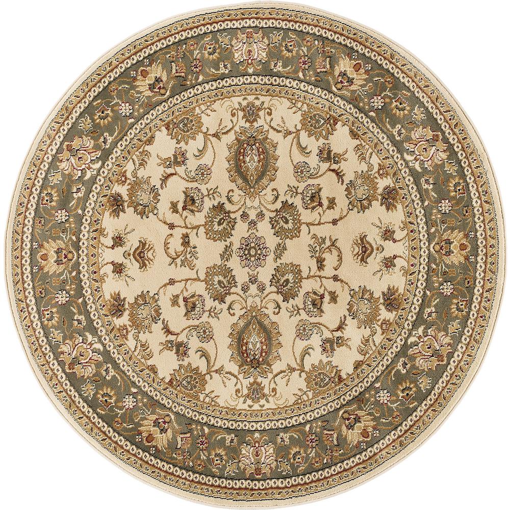 Tayse Rugs Sensation Beige 5 ft. 3 in. Round Traditional Area Rug-4722 ...
