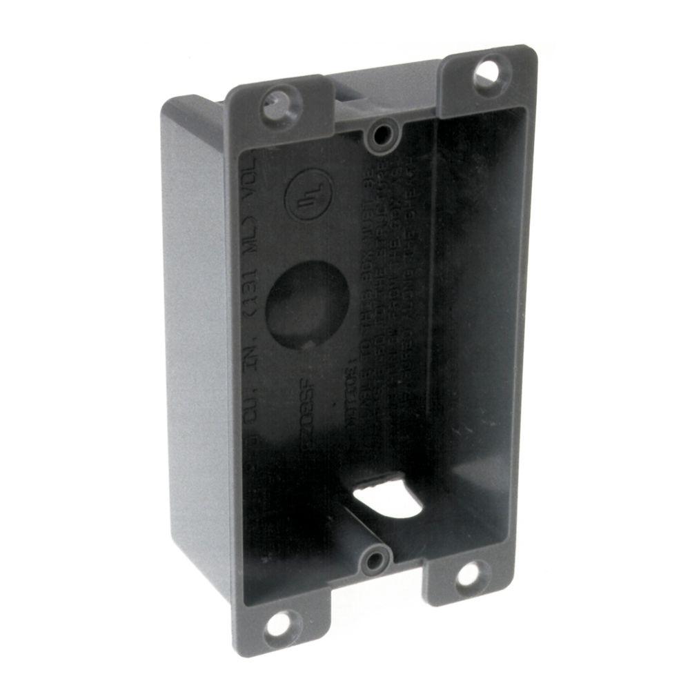 RACO Single Gang Rectangular Non-Metallic Cable Box, 1-1/4 in. Deep (25 ...