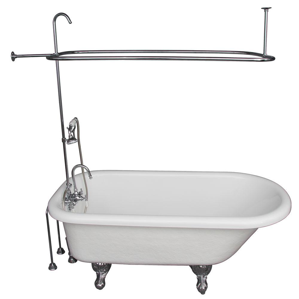 Barclay Products 5.6 ft. Acrylic Ball and Claw Feet Roll Top Tub in ...