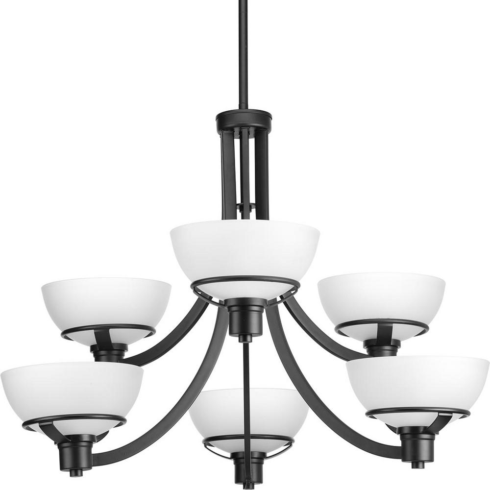 Progress Lighting Domain Collection 6-Light Black Chandelier-P400036 ...