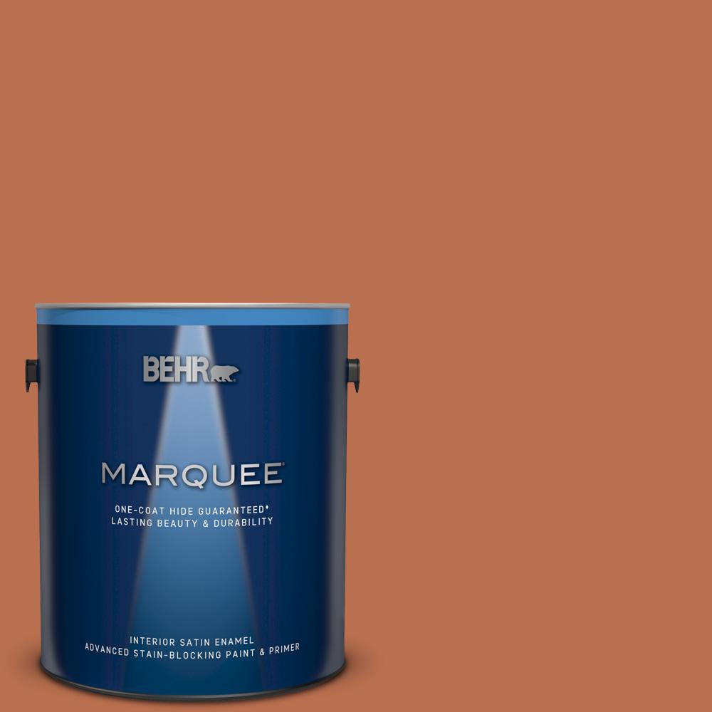 BEHR MARQUEE 1 gal. #230D-6 Iced Tea Satin Enamel Interior Paint and ...
