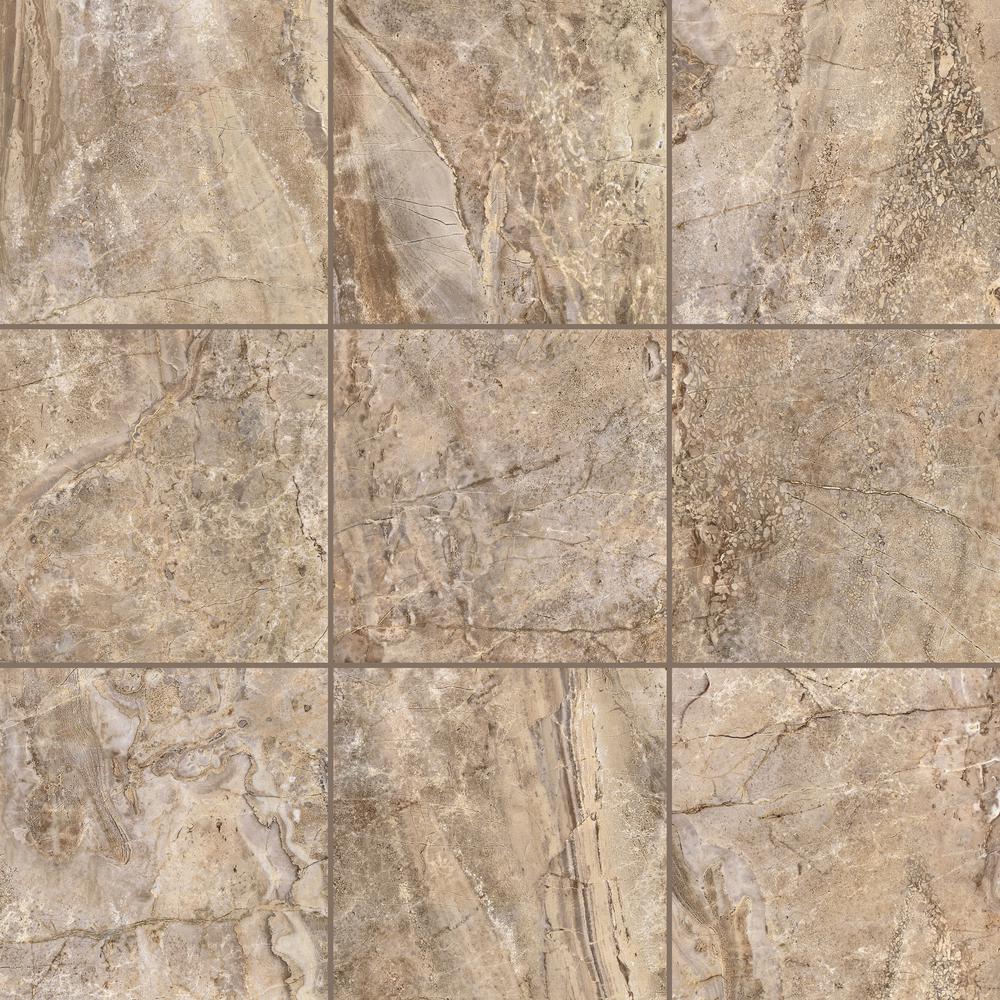 Florida Tile Terrain Beige 18 in. x 18 in. Porcelain Floor and Wall ...