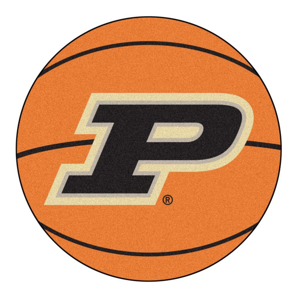 Fanmats Ncaa Purdue University P Logo Orange 2 Ft 3 In X 2 Ft 3 In Round Accent Rug 16828