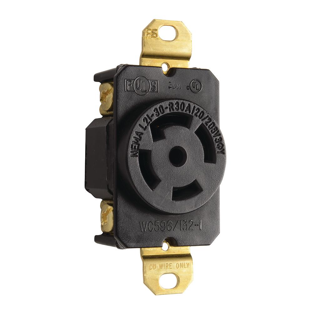 Legrand Pass & Seymour Turnlok 30 Amp 120/208-Volt NEMA L21-30R Locking ...