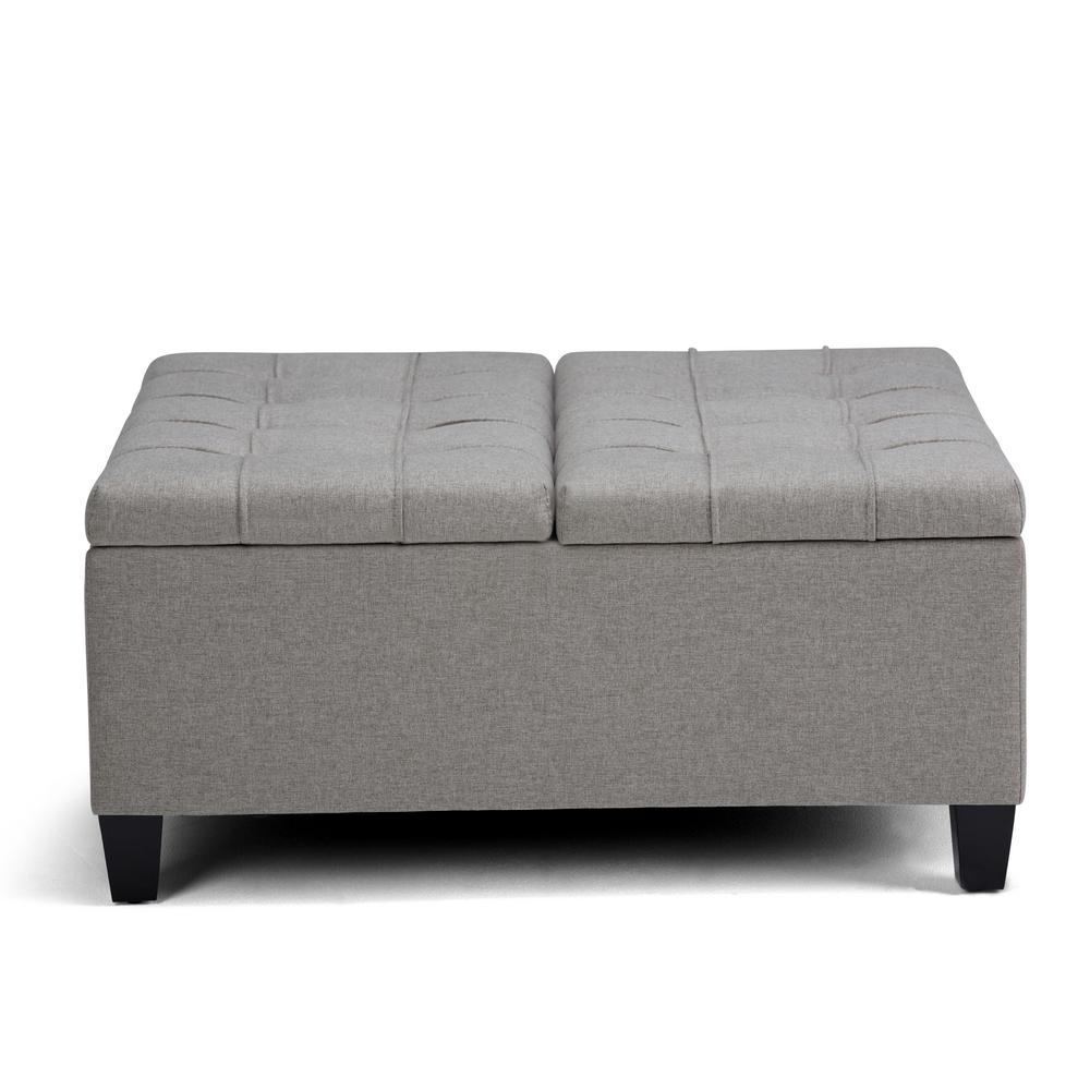 Brooklyn + Max Aaron 36 inch Wide Contemporary Square Storage Ottoman ...