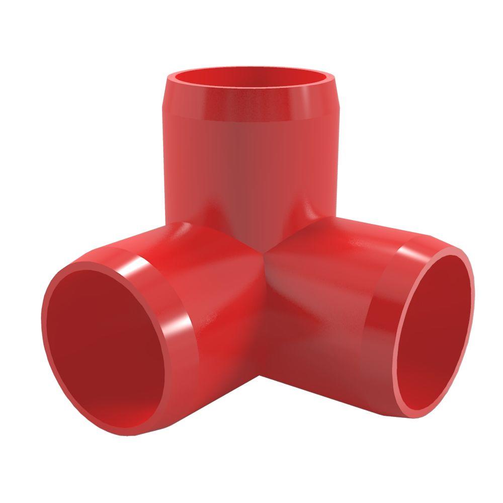 Formufit 3 4 In Furniture Grade PVC 3 Way Elbow In Red 8 Pack