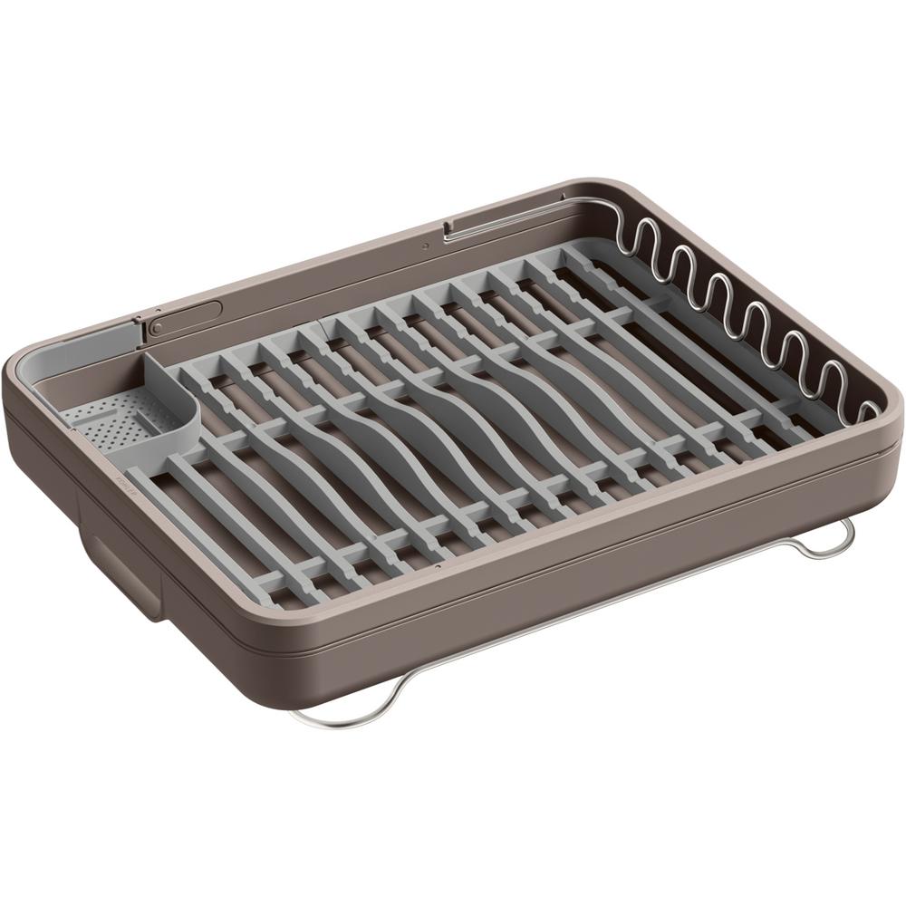 KOHLER Collapsible Lift Dish Drying Rack/Basket in Clay-K-8631-CLY ...