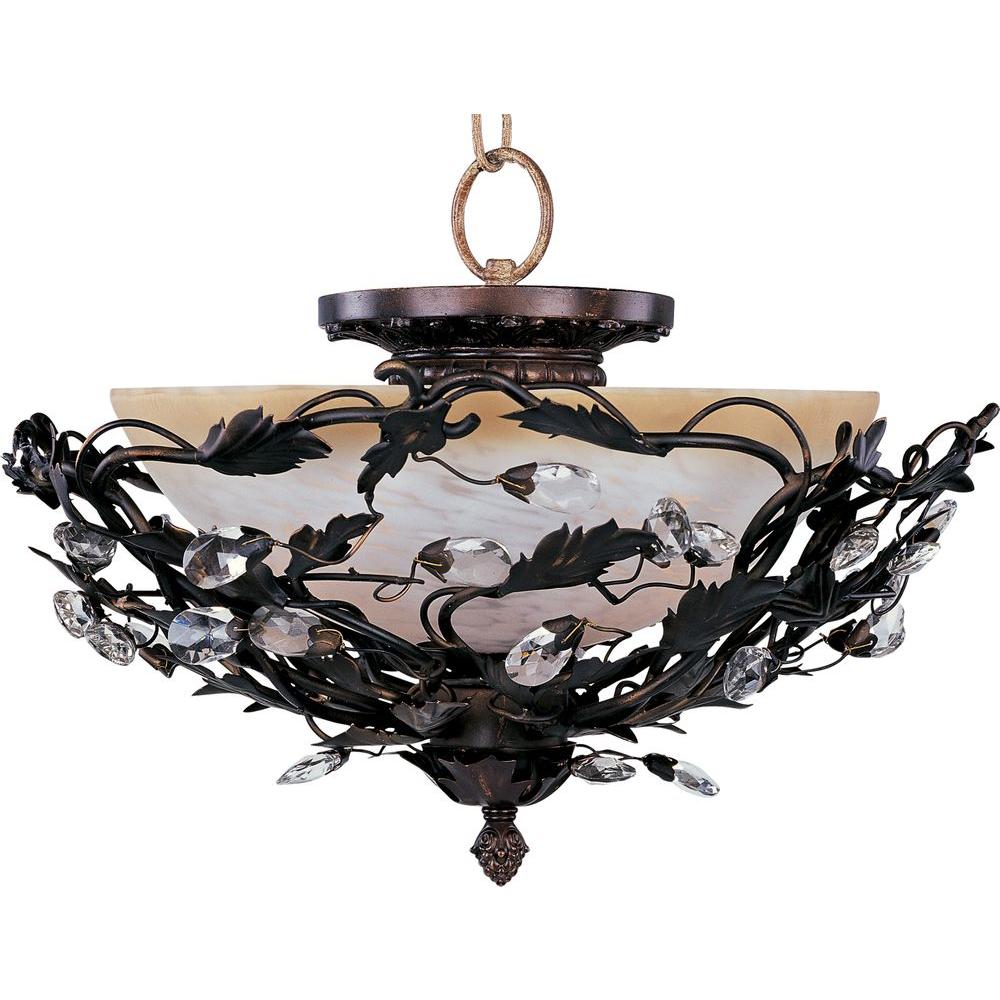 Maxim Lighting Elegante 3-Light Oil-Rubbed Bronze Semi-Flush Mount ...