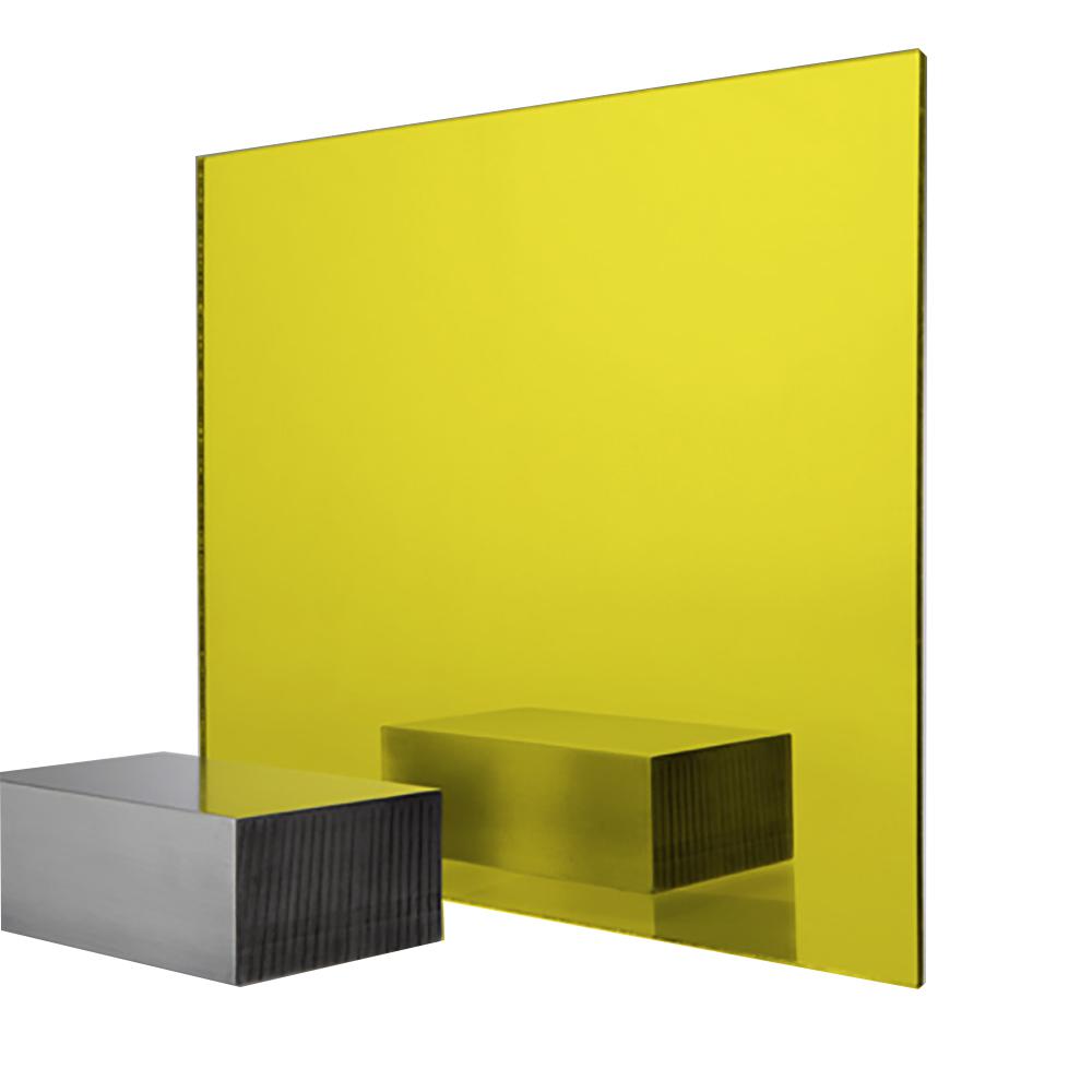 FABBACK 24 in. x 48 in. x 0.118 in. Yellow Acrylic Mirror-26262102 ...