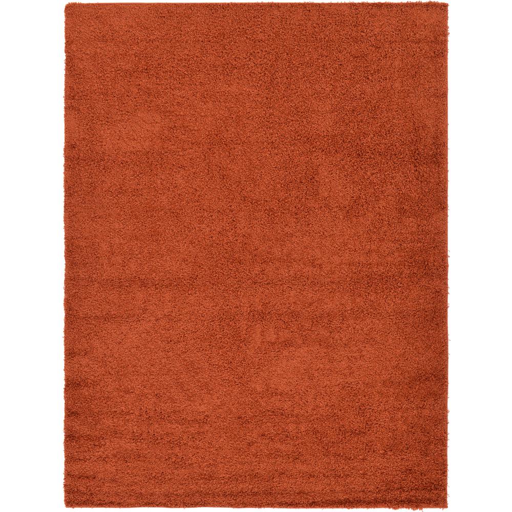 Unique Loom Solid Shag Terracotta 8 ft. x 11 ft. Area Rug-3127823 - The ...