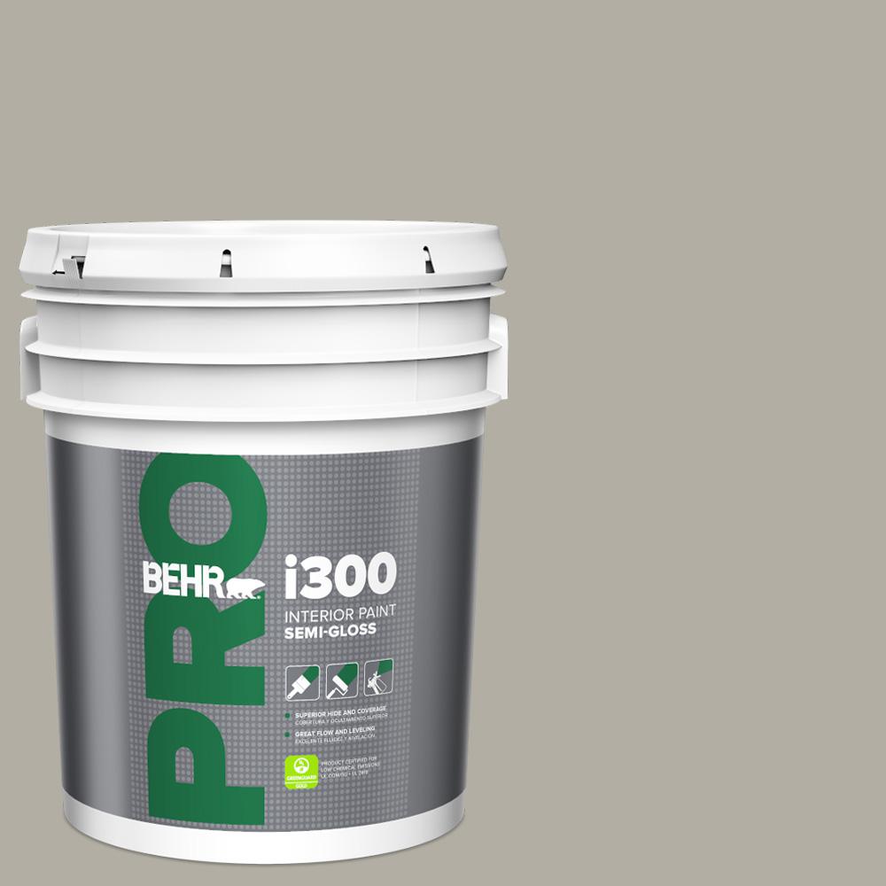BEHR PRO 5 gal. #790D-4 Granite Boulder Semi-Gloss Interior Paint ...