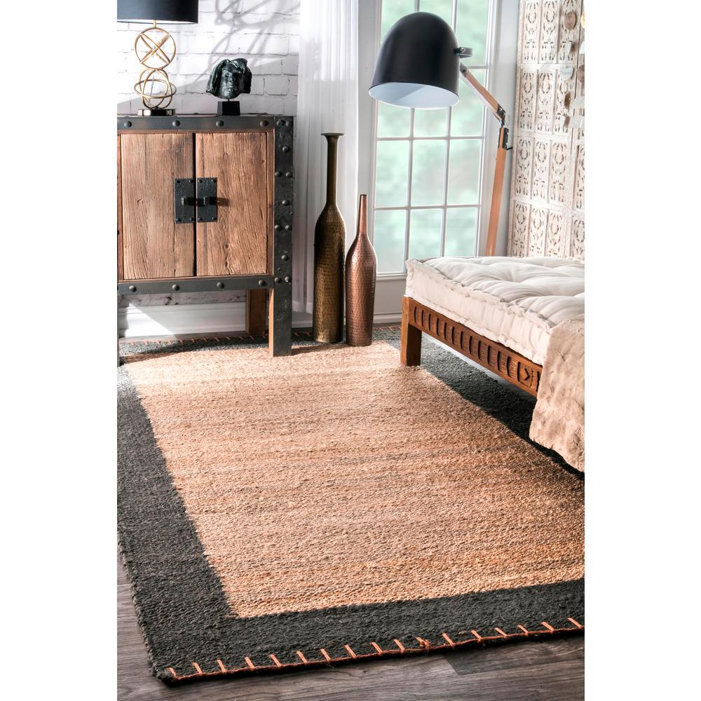nuLOOM Cameron Solid Jute Natural 5 ft. x 8 ft. Area Rug-NCNT02A-508 ...