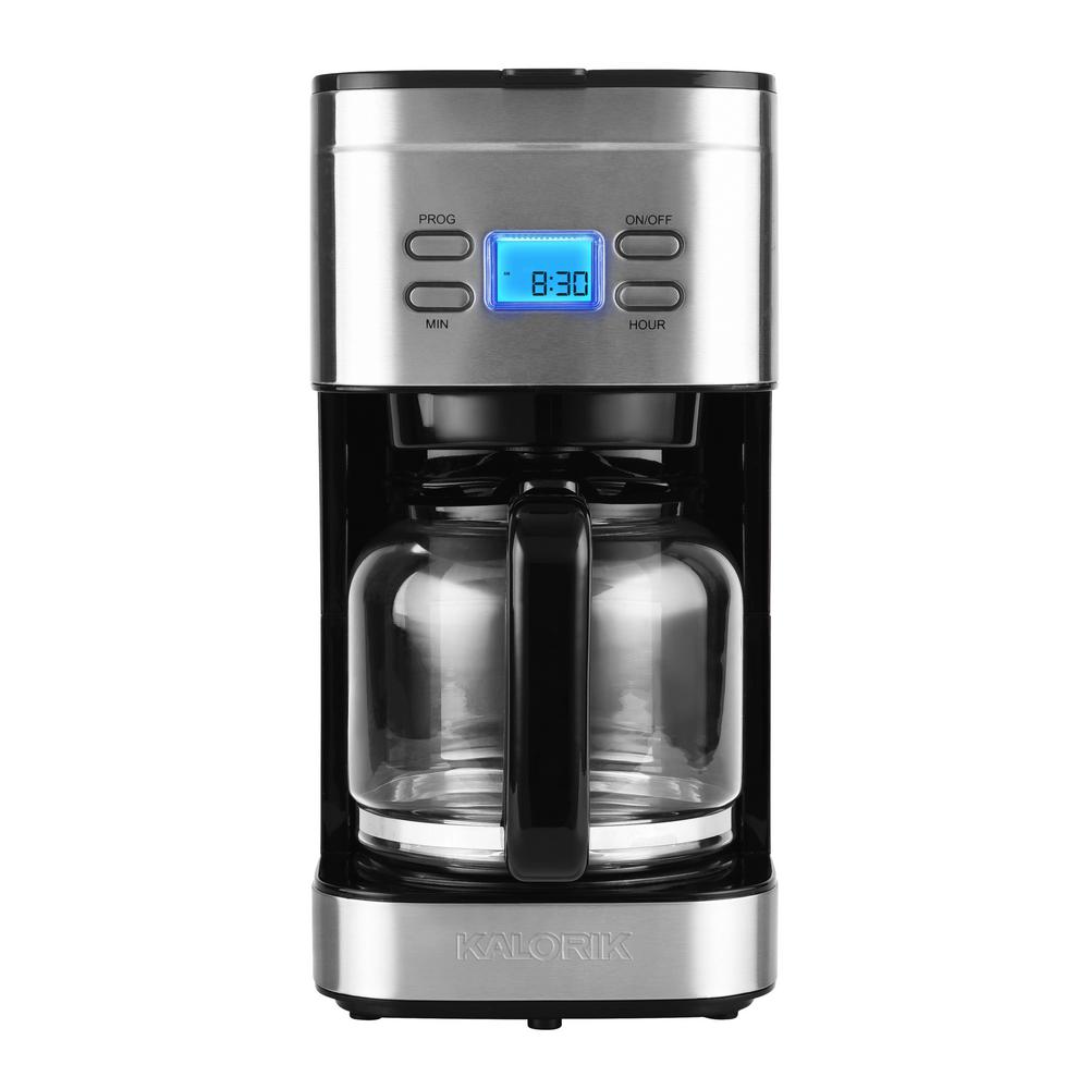 KALORIK 12-Cup Stainless Steel Programmable Digital Coffee Maker-CM ...