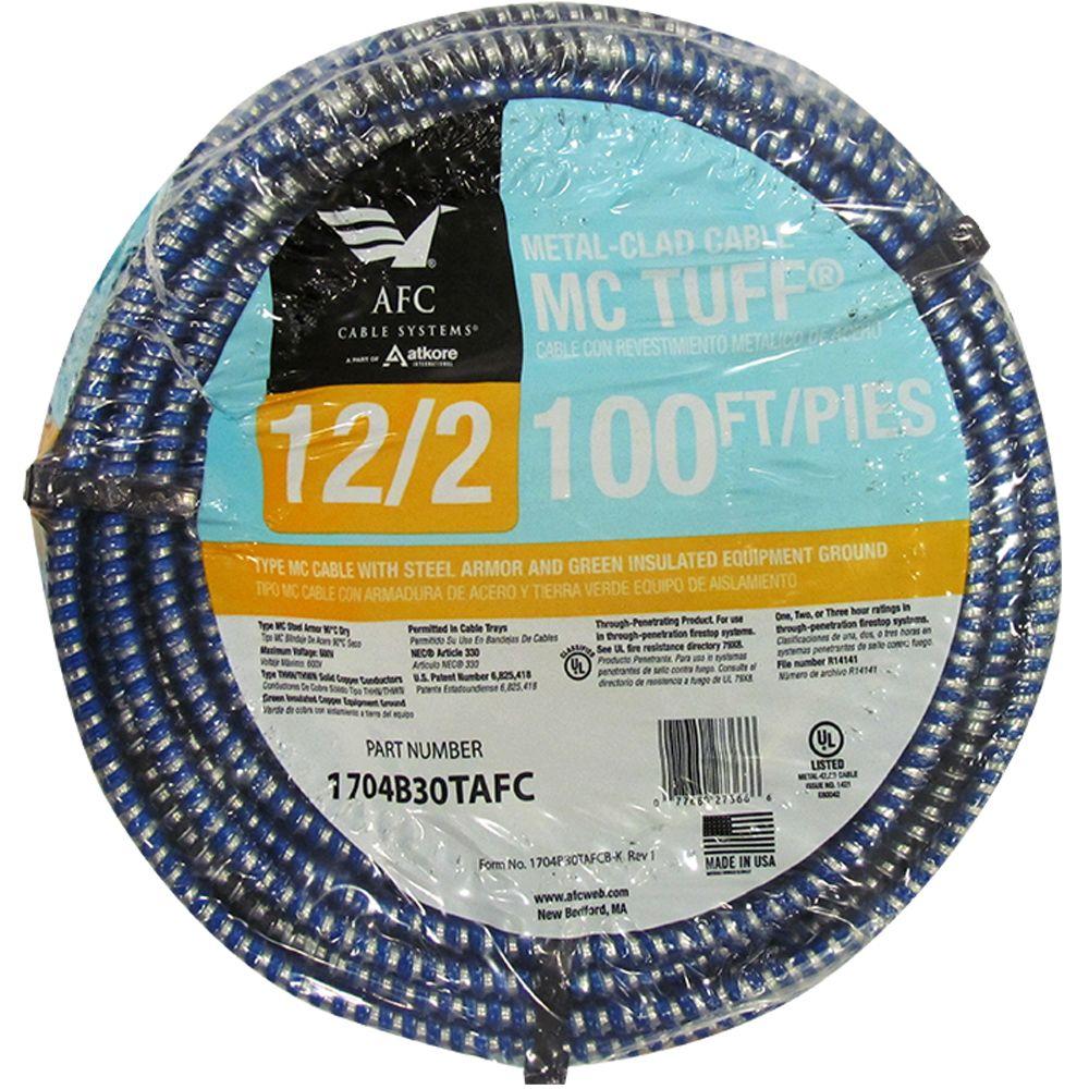 AFC Cable Systems 12/2 x 100 ft. Solid MC Tuff Cable-1704B30TAFC - The ...