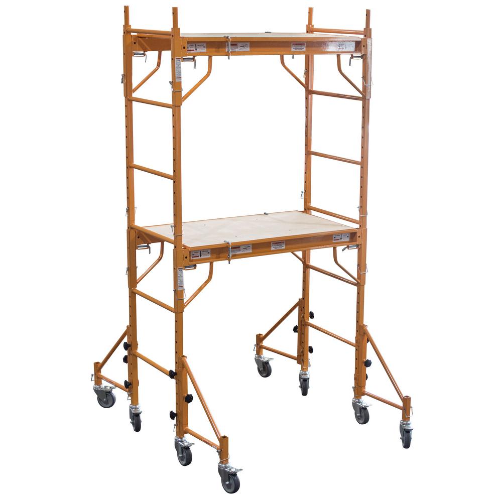 PRO-SERIES 7 ft. x 4 ft. x 3.5 ft. Rolling Interior Mini Scaffold Tower ...