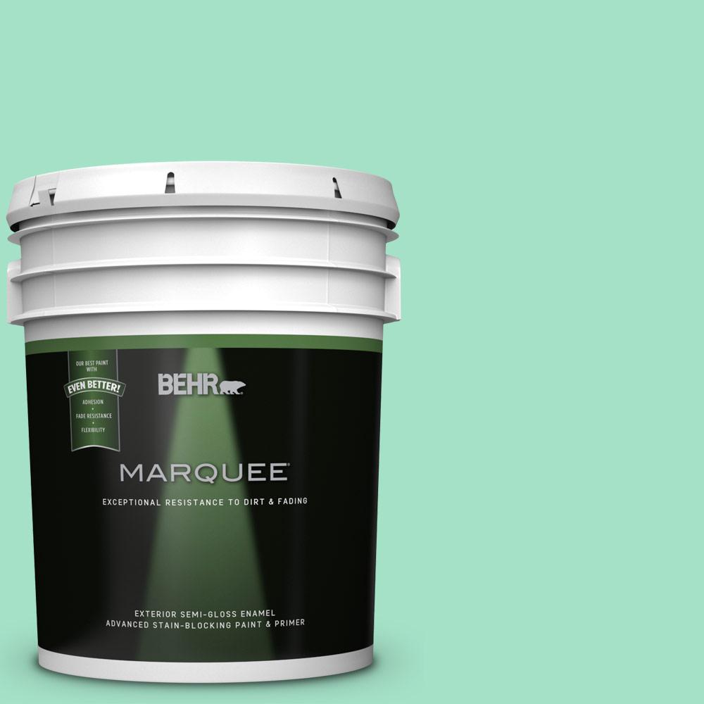 BEHR Premium Plus 5 gal. #470A-3 Reef Green Semi-Gloss Enamel Exterior ...