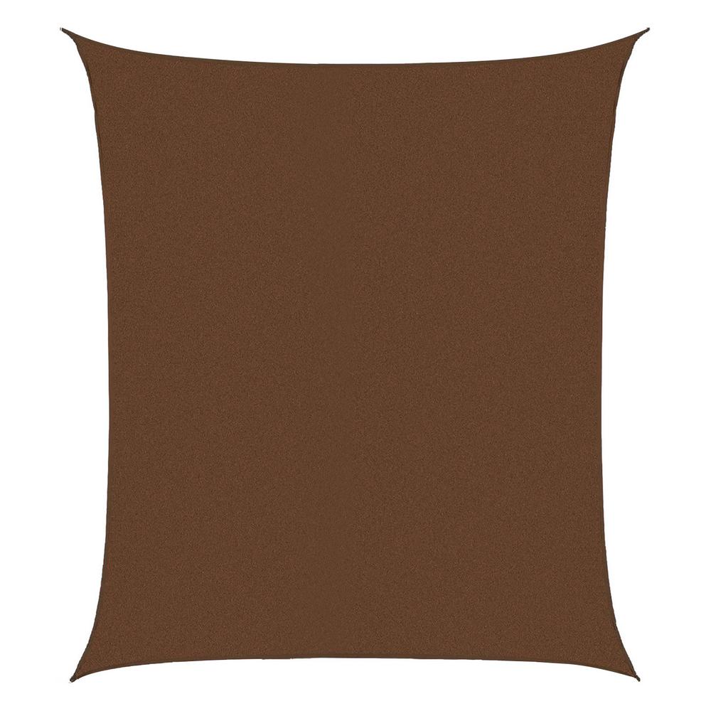 Outsunny 13 ft. x 20 ft. Brown Rectangle Outdoor Patio Sun Shade Sail ...