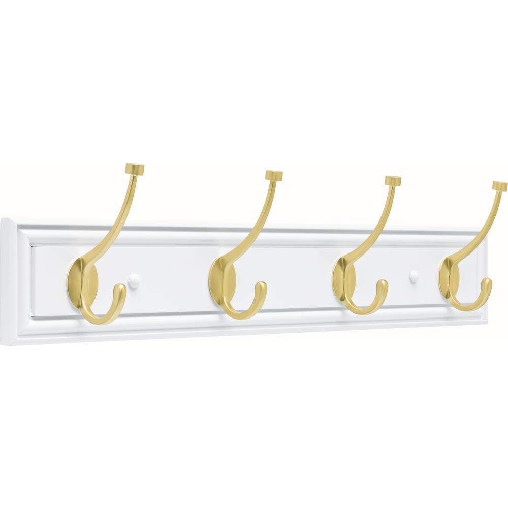 Liberty Galena 27 in. Pebble Gray and Polished Nickel Pilltop Hook Rack ...