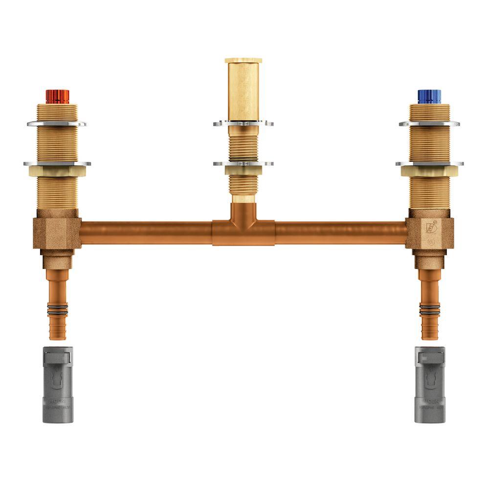 Pfister 8 in. Fixed Brass 3-Handle Valve Body-01-31XA - The Home Depot