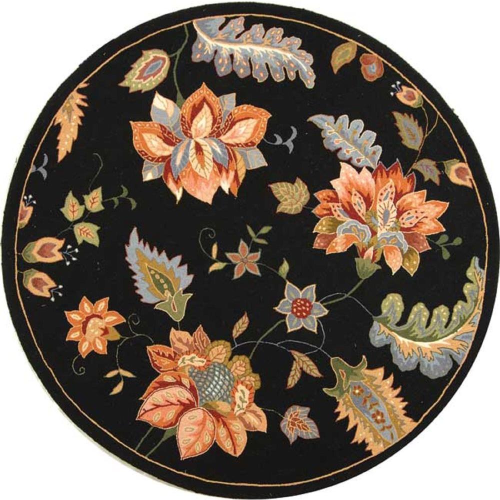 Safavieh Chelsea Black 4 ft. x 4 ft. Round Area Rug-HK306B-4R - The ...