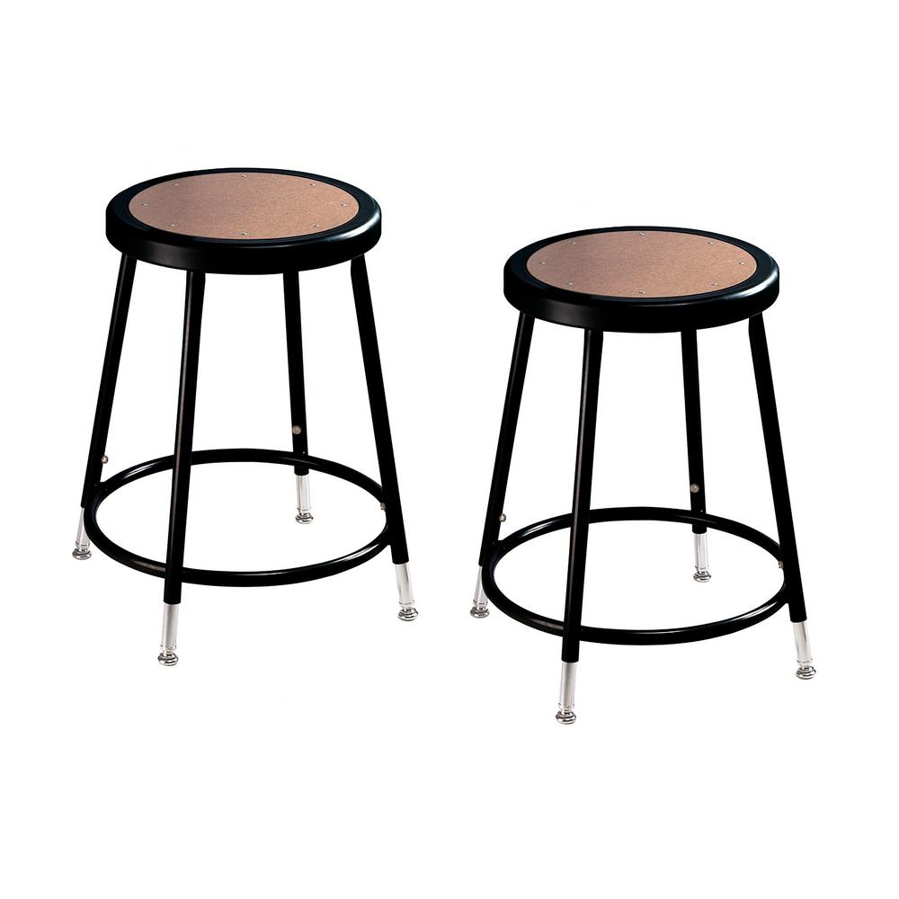 National Public Seating 19 in. to 27 in. H Black Adjustable Heavy-Duty ...