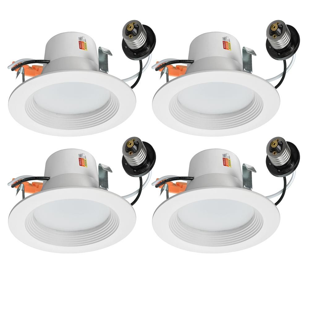 ETi 4 in. Selectable CCT Integrated LED Recessed Light Trim 625 Lumens ...