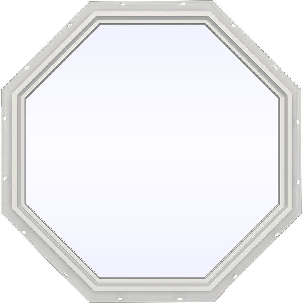 JELD-WEN 47.5 in. x 47.5 in. V-4500 Series White Vinyl Fixed Octagon ...