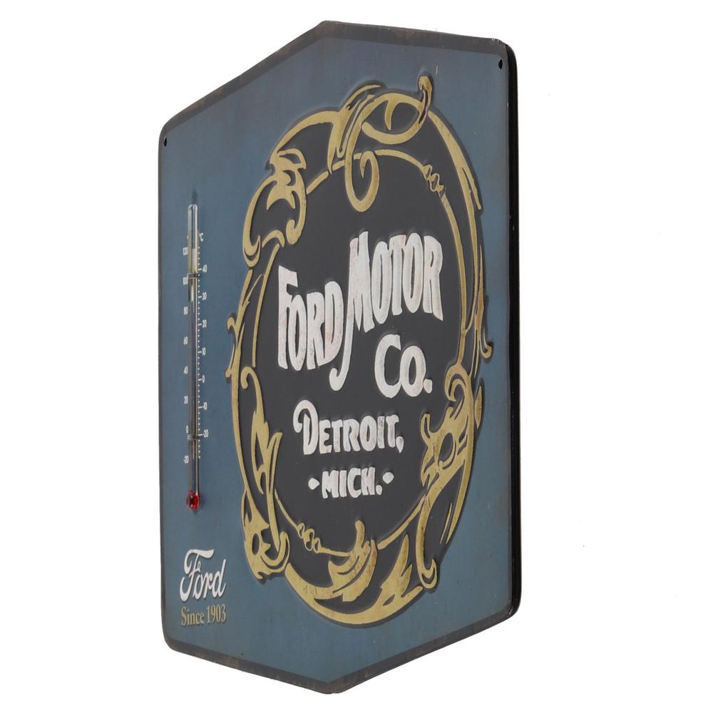 Ford Motor Co. Die Cut Embossed Tin Thermometer Decorative Sign ...