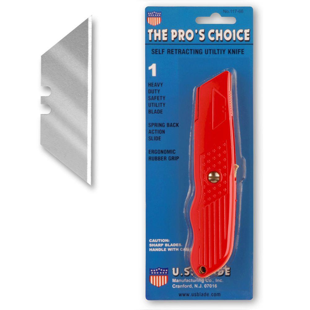 U.S. BLADE Self Retracting Heavy Duty Utility Knife with 3 Blades ...