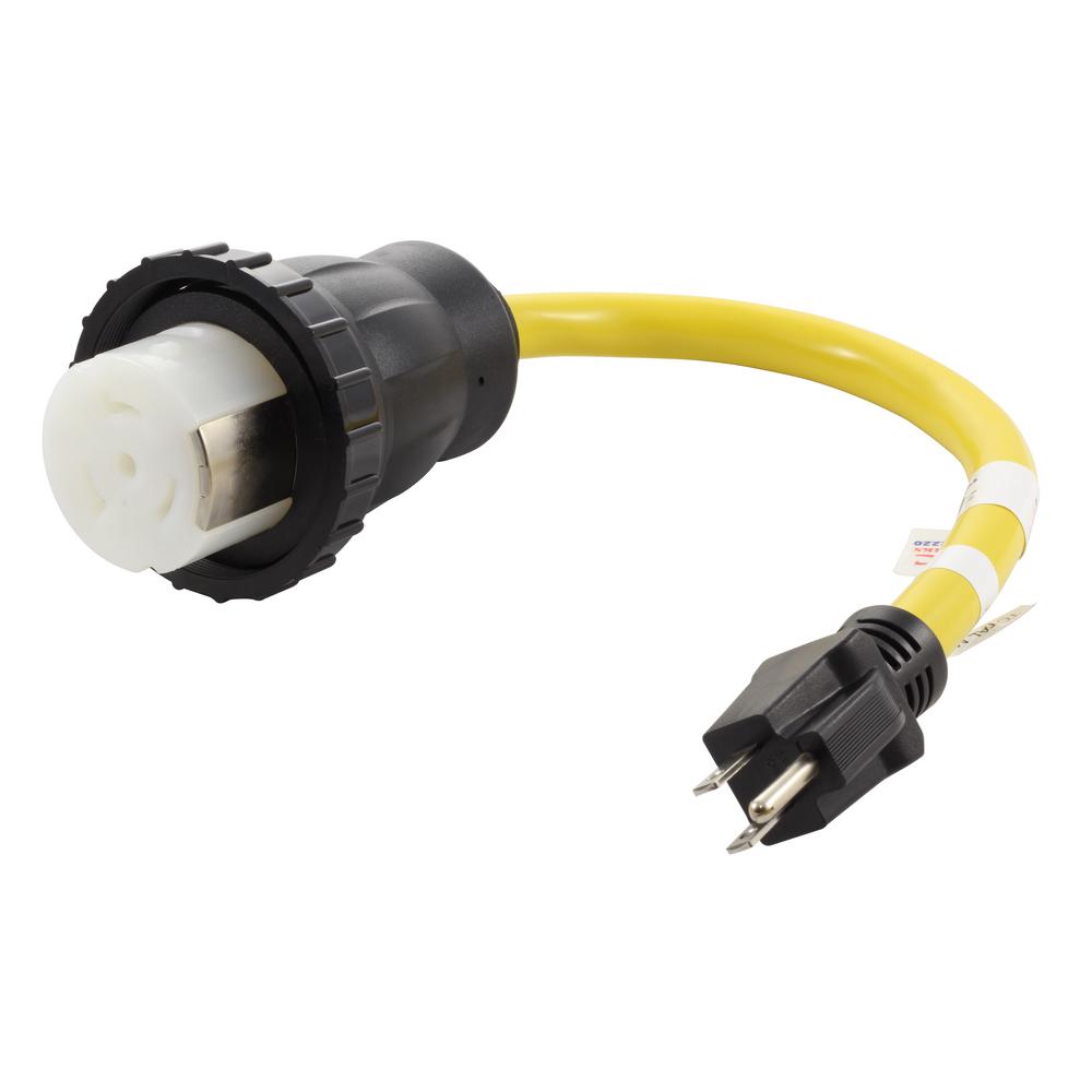 Camco 15M/30F AMP PowerGrip 90 Degree Adapter-55325 - The Home Depot